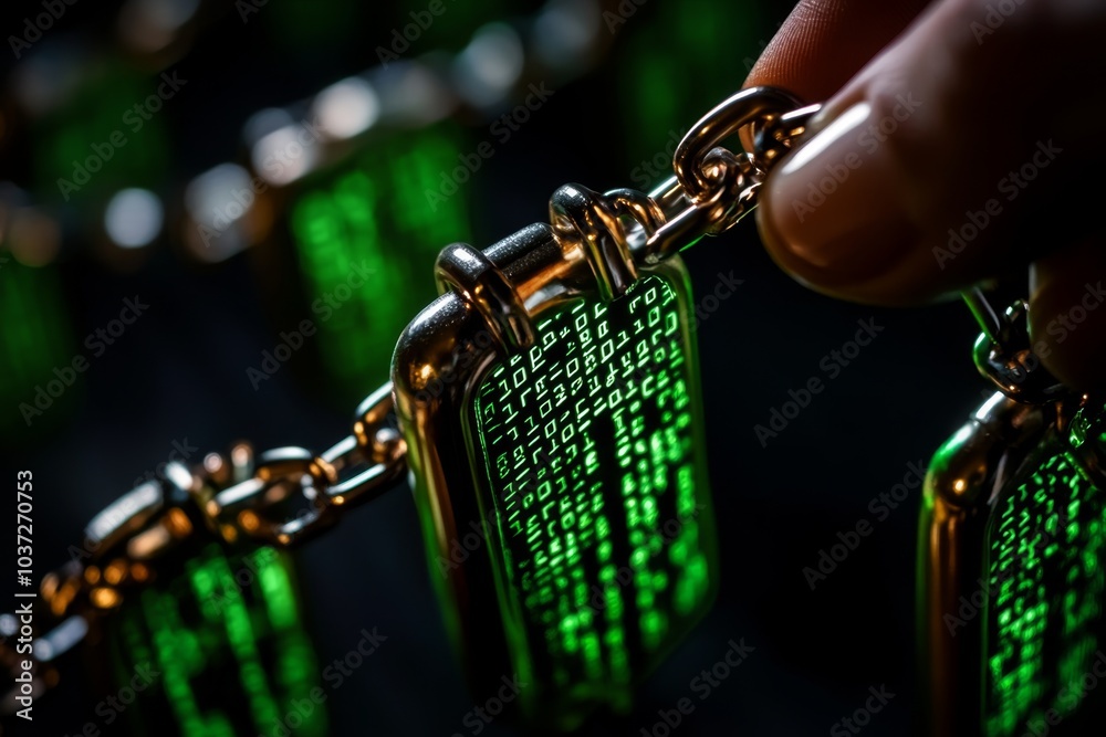 Hacker, bypassing encryption with a decryption program, with intense ...