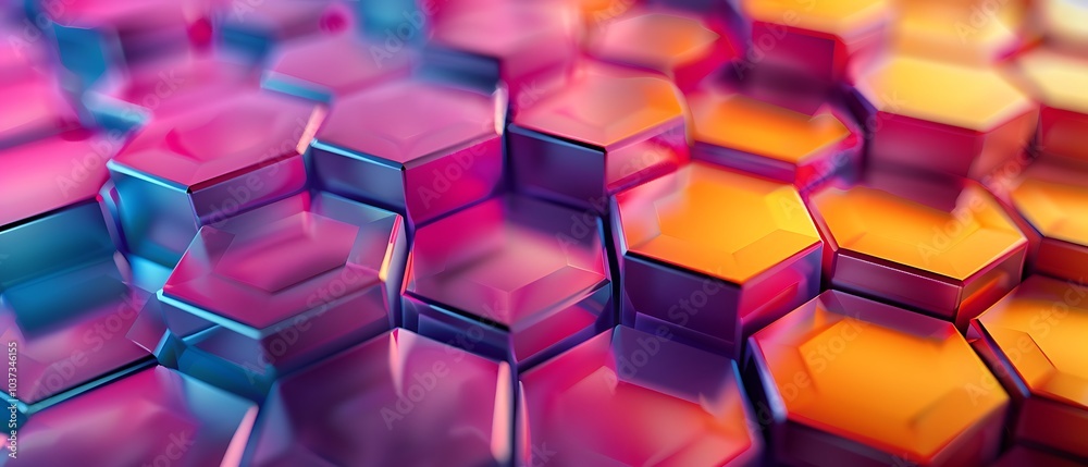 Exploring the vibrant geometry of colorful hexagonal patterns in modern digital art and design ...