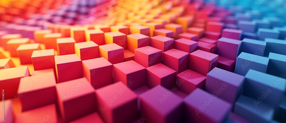Vibrant 3d cubic patterns exploring the colorful depths of abstract ...