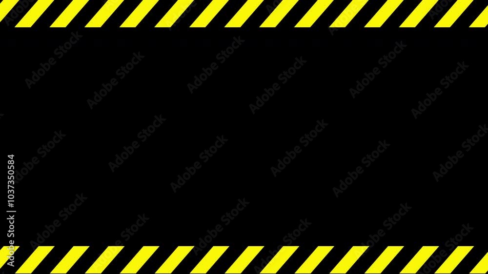 Scrolling Hazard Tape lines markings seamless video animation border ...