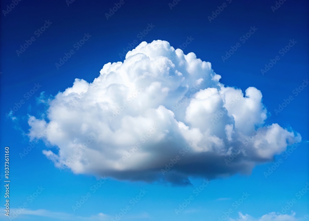 Realistic Isolated White Cloud on Blue Sky with Copy Space for Nature ...