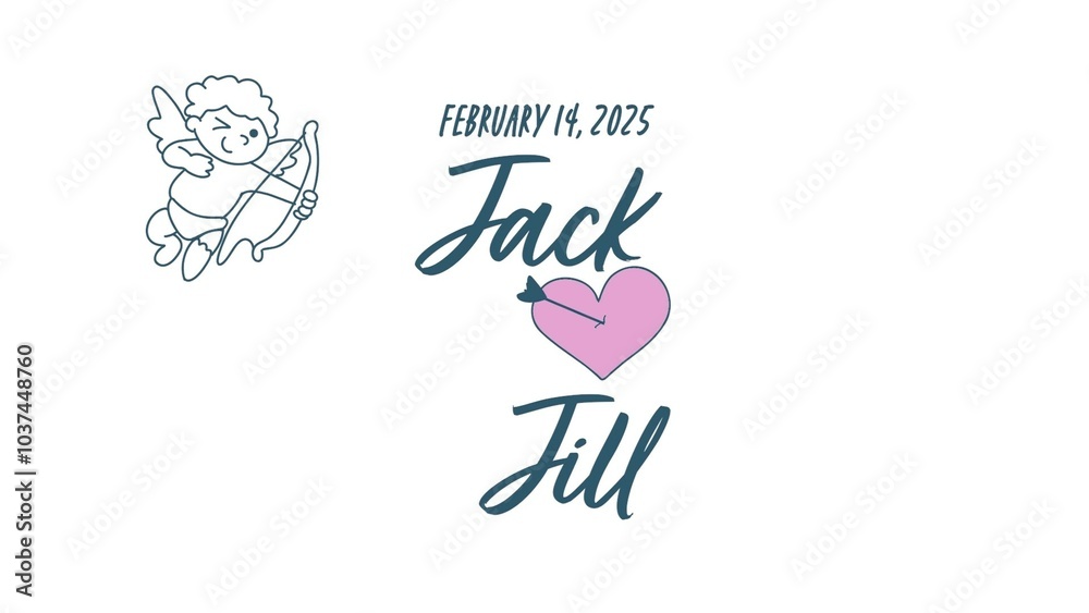 Romantic Couple Cupid Valentine Animated Title Intro Stock Template ...