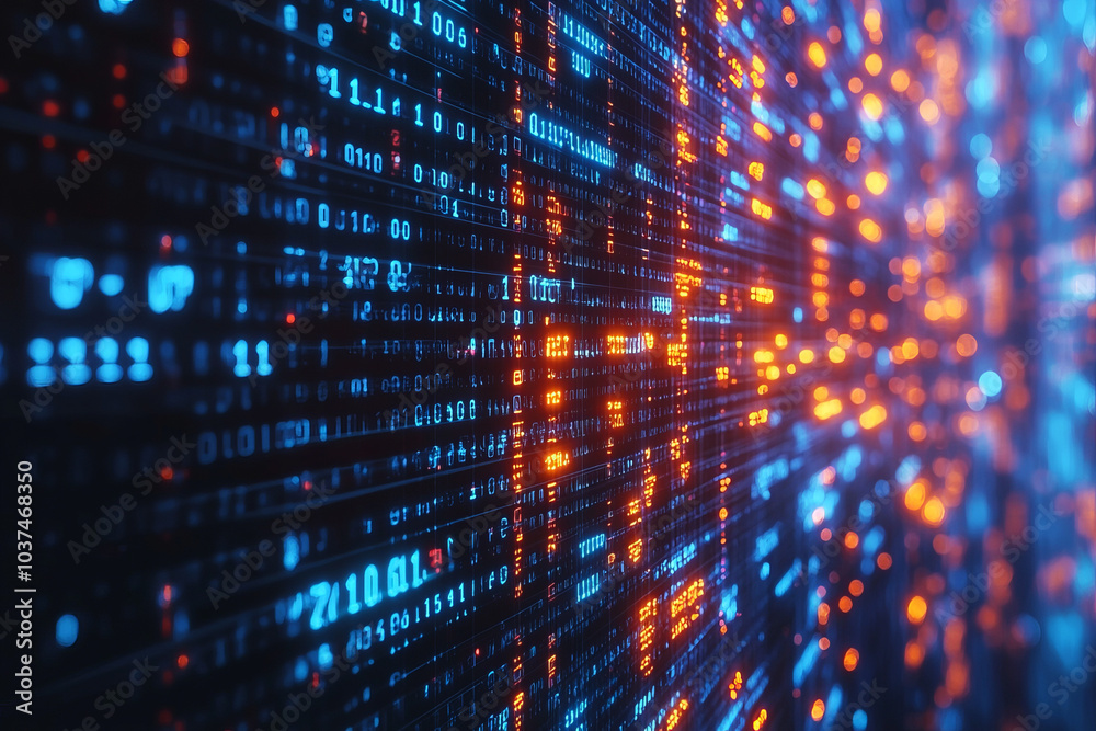 Exploring the Digital Frontier: A Visual Journey Through Binary, Data, and Cyber Security Stock ...