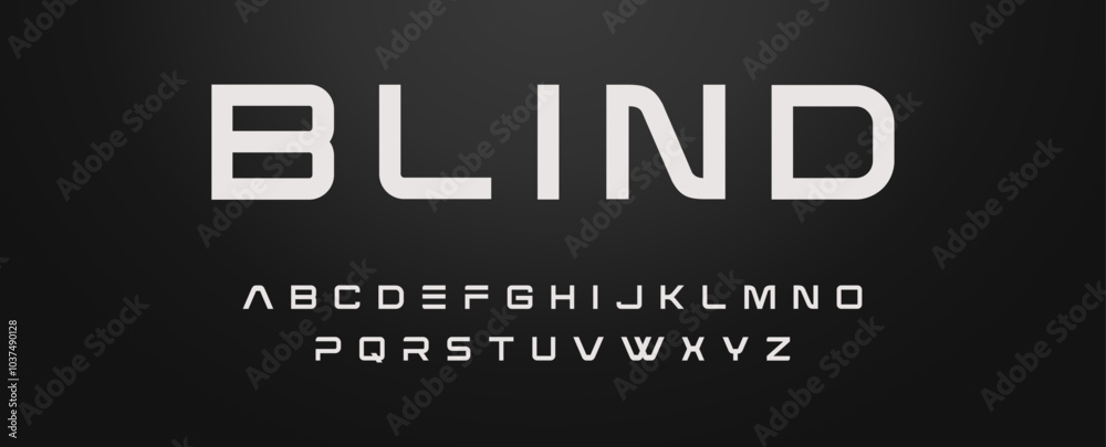 BLIND, Sports minimal tech font letter set. Luxury vector typeface for ...