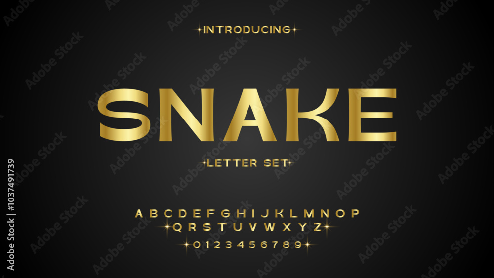 SNAKE, Sports minimal tech font letter set. Luxury vector typeface for ...