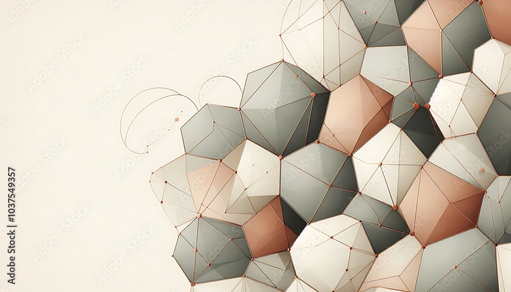Polygonal shapes with soft, rounded edges in muted earthy tones ...