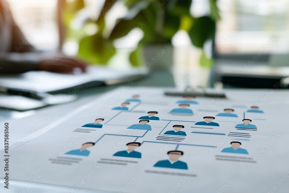 Organization chart and hierarchy structure employees in the company ...