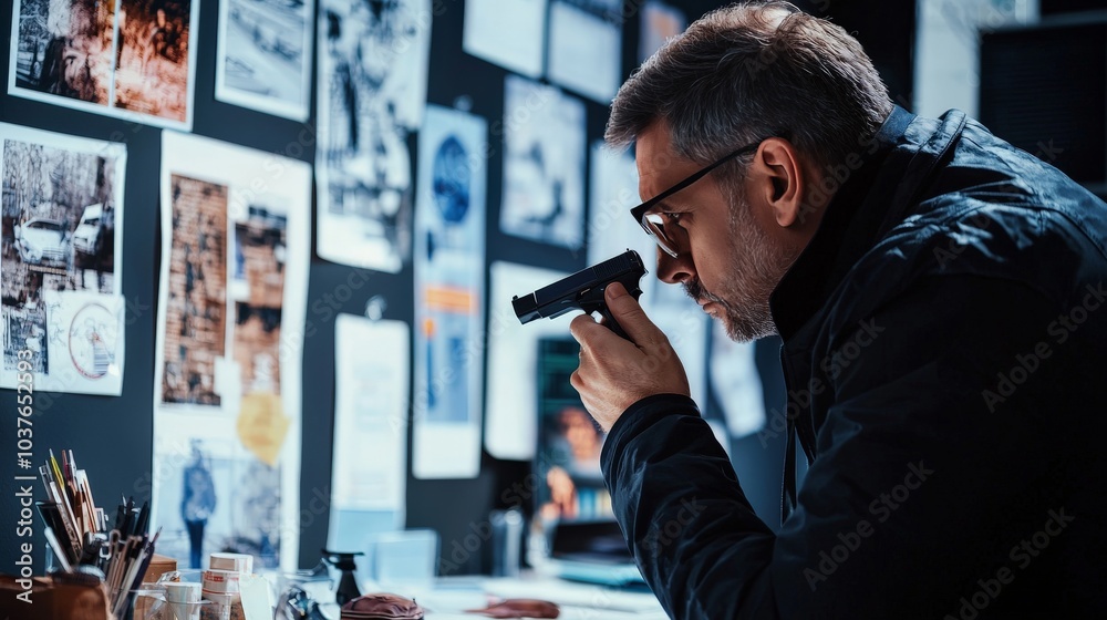 A criminologist classifying different crime scenes based on their ...