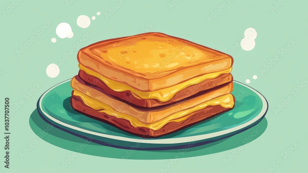 2D cartoon illustration of martabak manis a popular Indonesian dessert ...