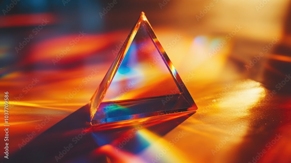 Color dispersion through a triangular prism illustrating how light is ...