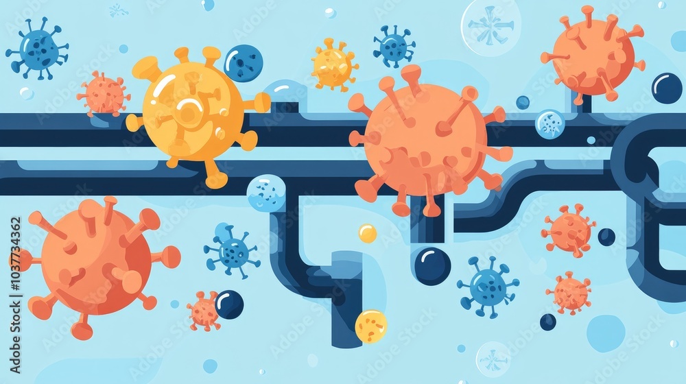 Covid 19 Pipeline Clogging With Germs And Bacteria Causing Drain ...