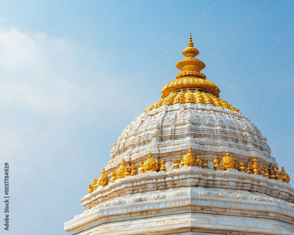 Glistening dome of a majestic temple, showcasing intricate architecture ...