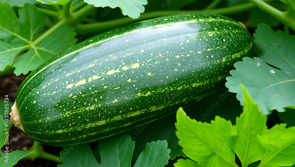 Zucchini courgette or baby marrow Cucurbita pepo is a summer squash a ...