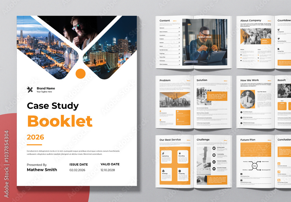 Case Study Booklet Template Layout Stock Template | Adobe Stock
