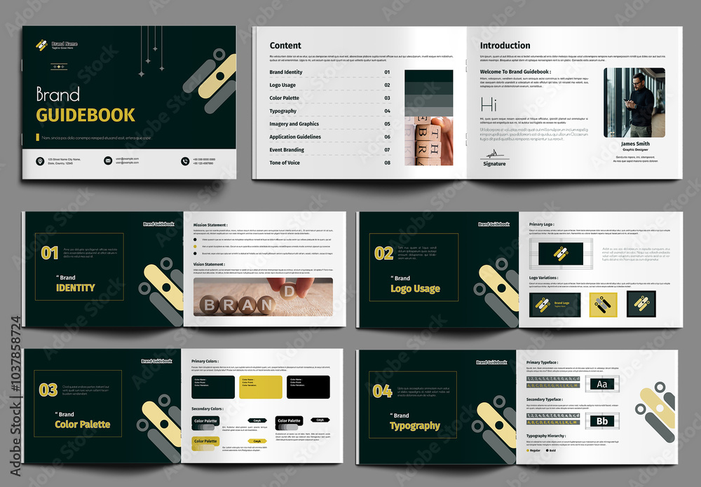 Brand Guidebook Template Layout Stock Template | Adobe Stock