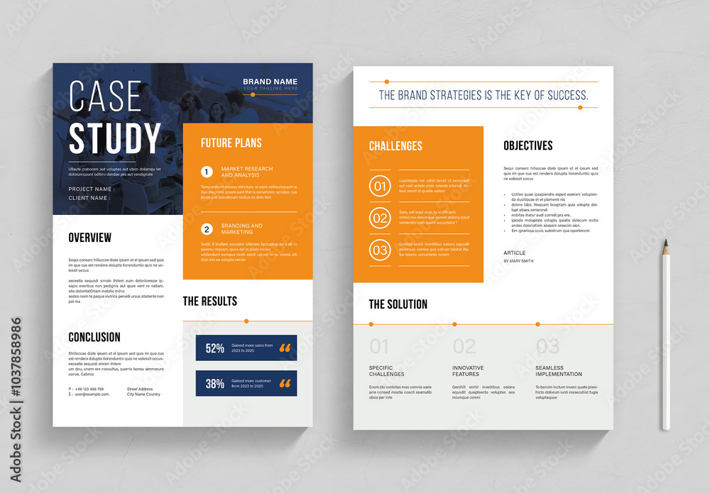 Case Study Template Layout Stock Template | Adobe Stock