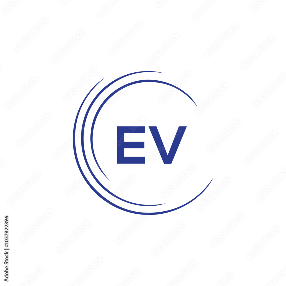 ev logo vector design, initial ev letter logo design vector template ...