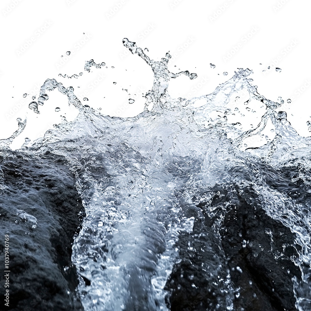 Waterfall splash close-up clipart, water element, macro photography ...