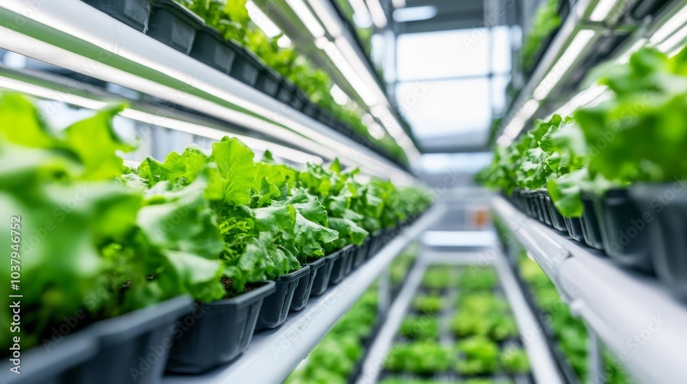 Humans growing alien crops in a vertical farm on a distant planet ...