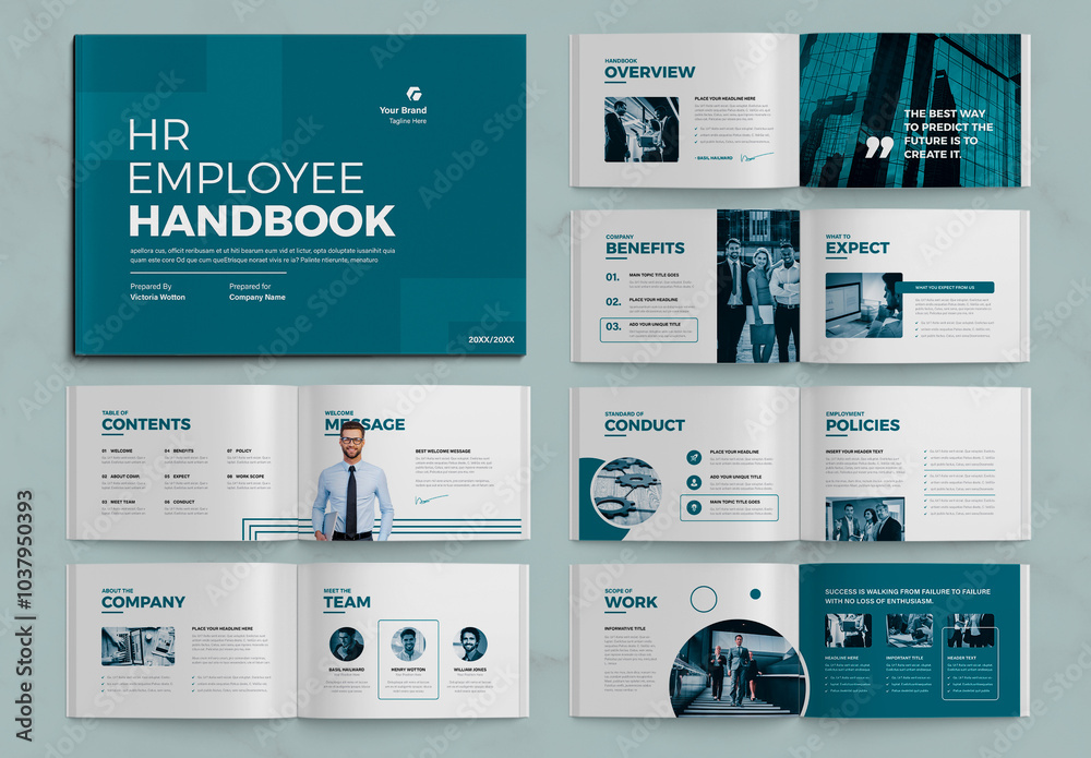 Creative Employee Handbook Layout Stock Template | Adobe Stock
