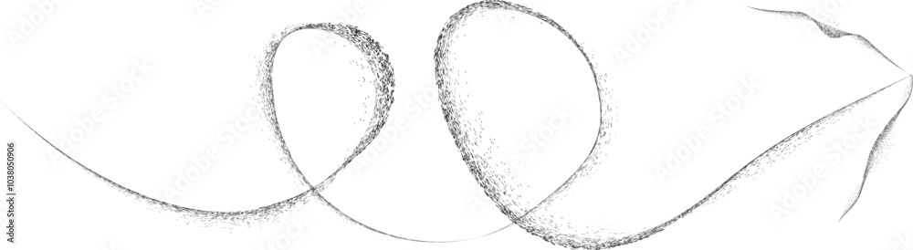 Curved arrow .Graffiti spiral line art design . Looped grungy arrow ...