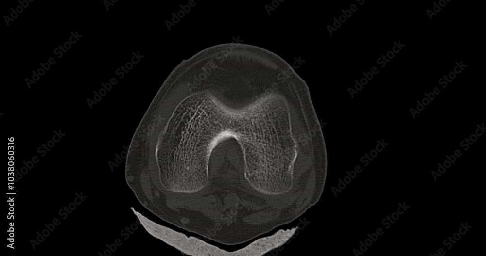 Knee Joint CT-Scan Revealing Tibial Fracture:The scan highlights a ...