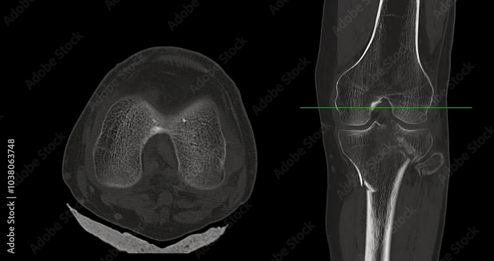 Vidéo Stock Knee Joint CT-Scan Revealing Tibial Fracture:The scan ...
