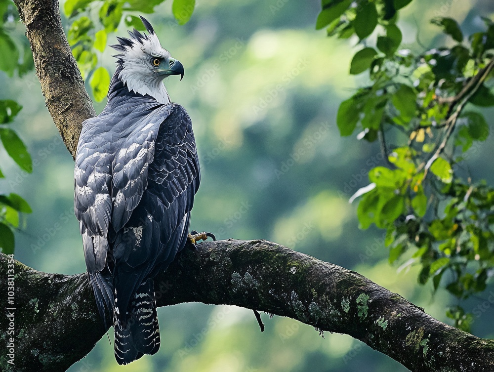 Harpy Eagle Majestically Perched on a Tree Branch in Its Natural ...