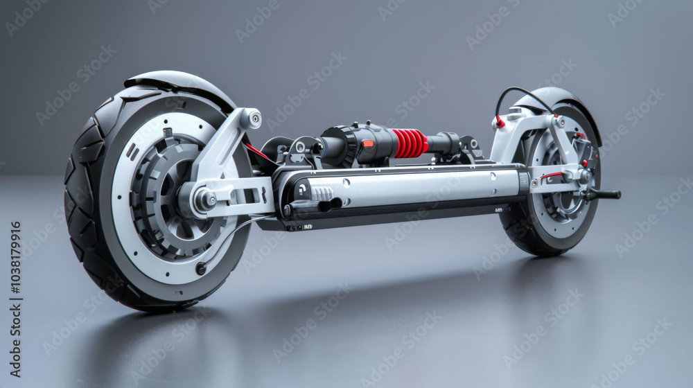 detailed perspective of folding electric scooter showcasing its ...