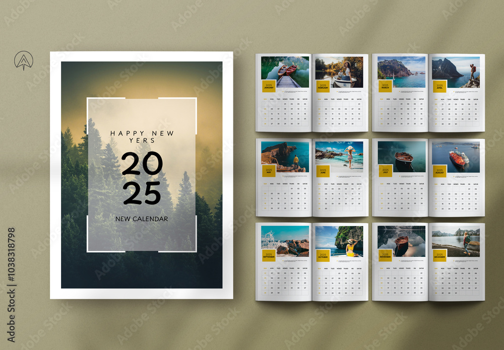 2025 Calendar Brochure Template Stock Template | Adobe Stock