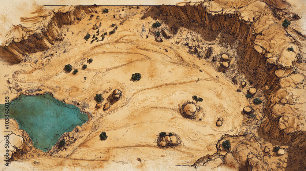 a detailed, illustrated map resembling a treasure map. It features ...
