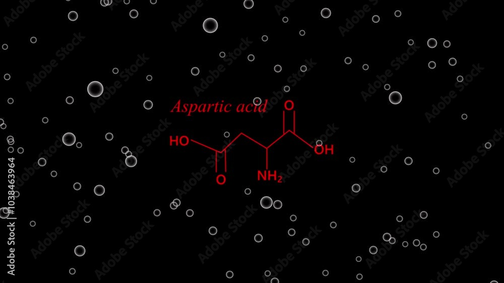 Amino acid. Aspartic acid structural formula. Infographics illustration ...