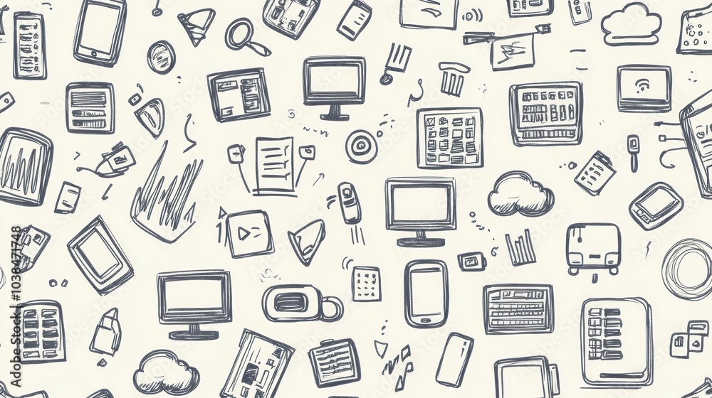 This collection features hand-drawn doodles illustrating various ...