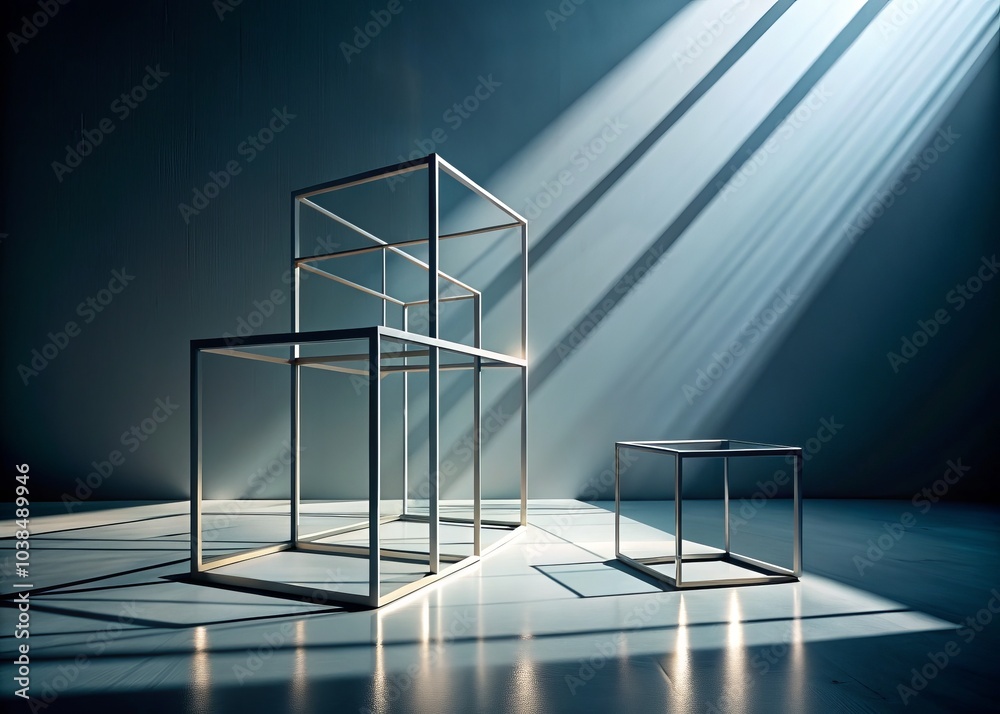 Captivating 3D architectural photography showcases vector cubes and ...