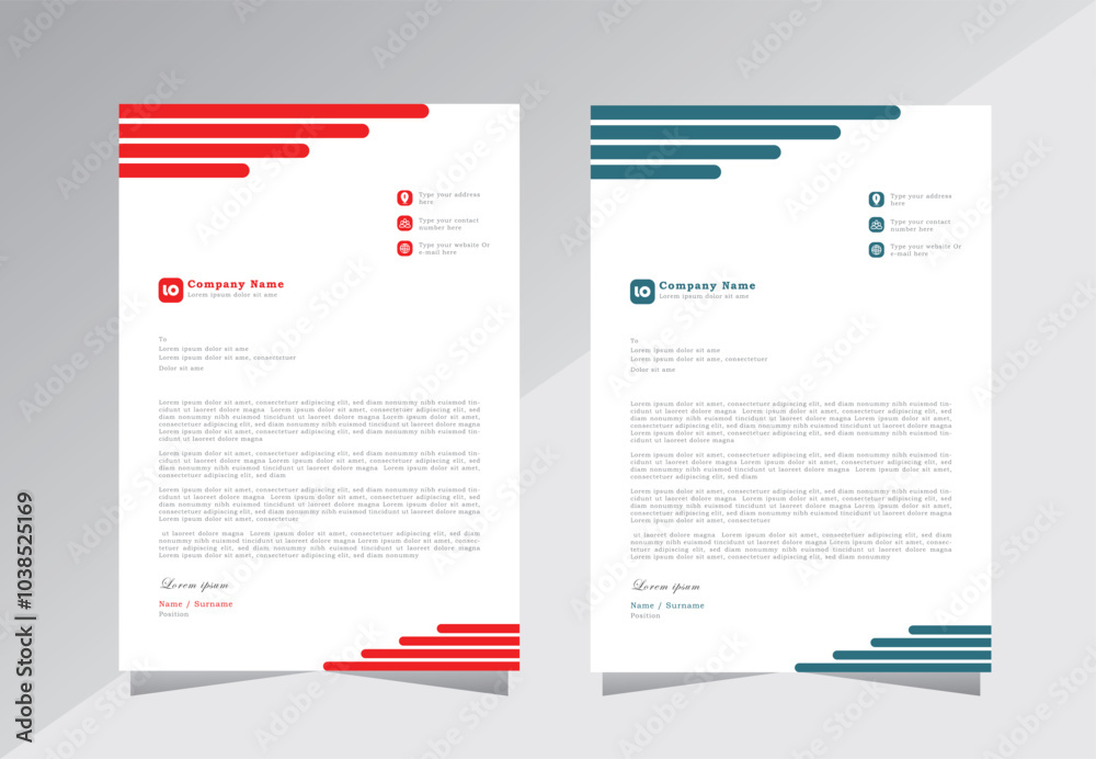 Vecteur Stock letterhead design for company, letter head design ...