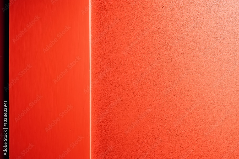 A vivid red wall shown up close, displaying its texture and bold color ...