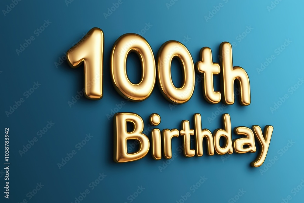 Celebrating a milestone with a golden 100th birthday logo on royal blue ...