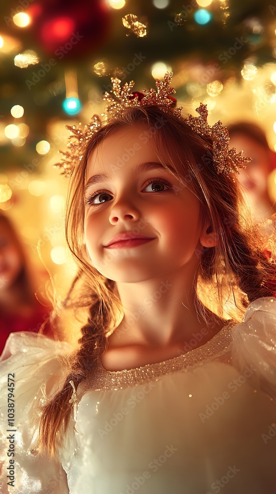 a warm and joyful Christmas party image. In the center of the picture ...