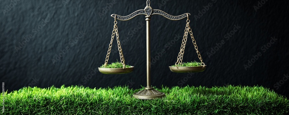 Scales of Justice with Grass in the Pans, Law, Environment ,law ...