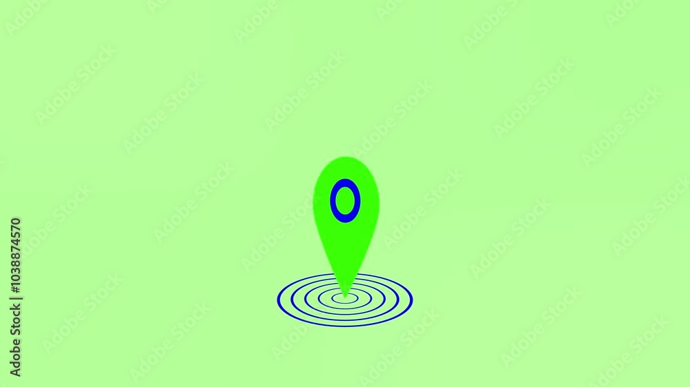 Location pin point icon animation on a color background . Locator Pin ...