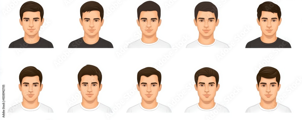 Collection of diverse male avatars showcasing various facial ...