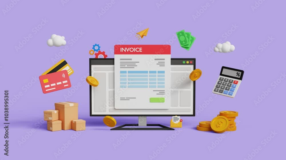 Digital statement or E-invoice concept. Digital invoice form. Finance ...