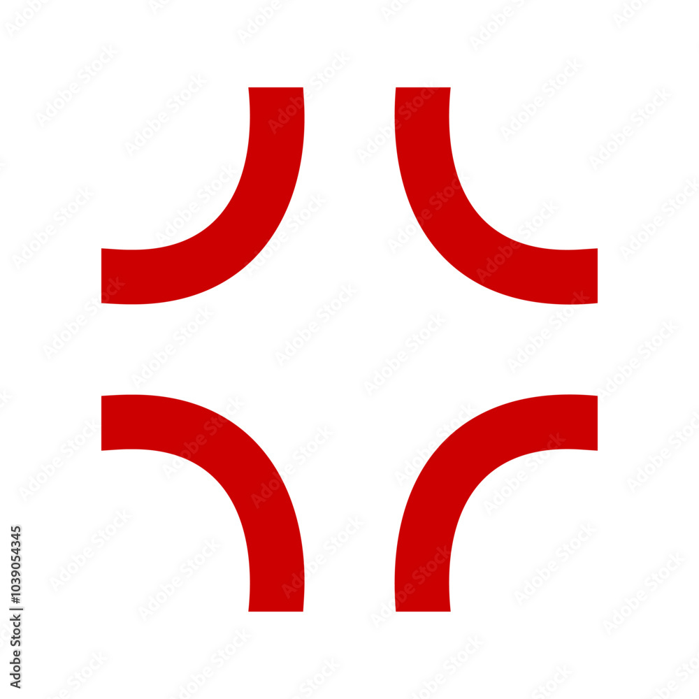 Vetor do Stock: Red cross-popping veins symbol. Anger or irritation ...