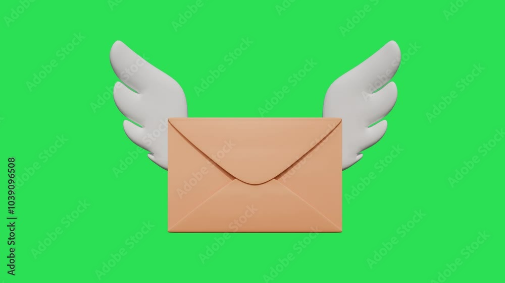 3d render motion design mail envelope icon send email message letter ...