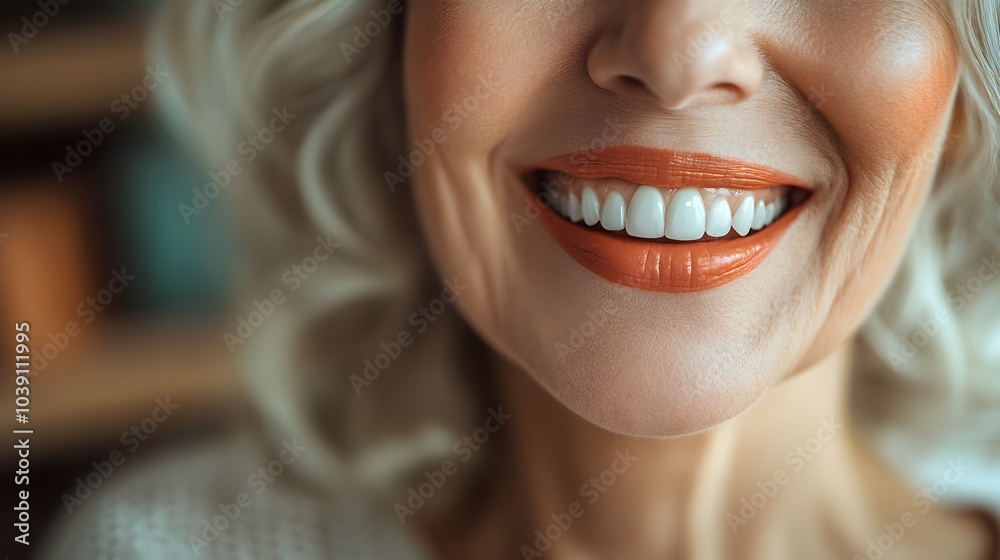 Senior woman's smile before and after, aged lips with wrinkles ...