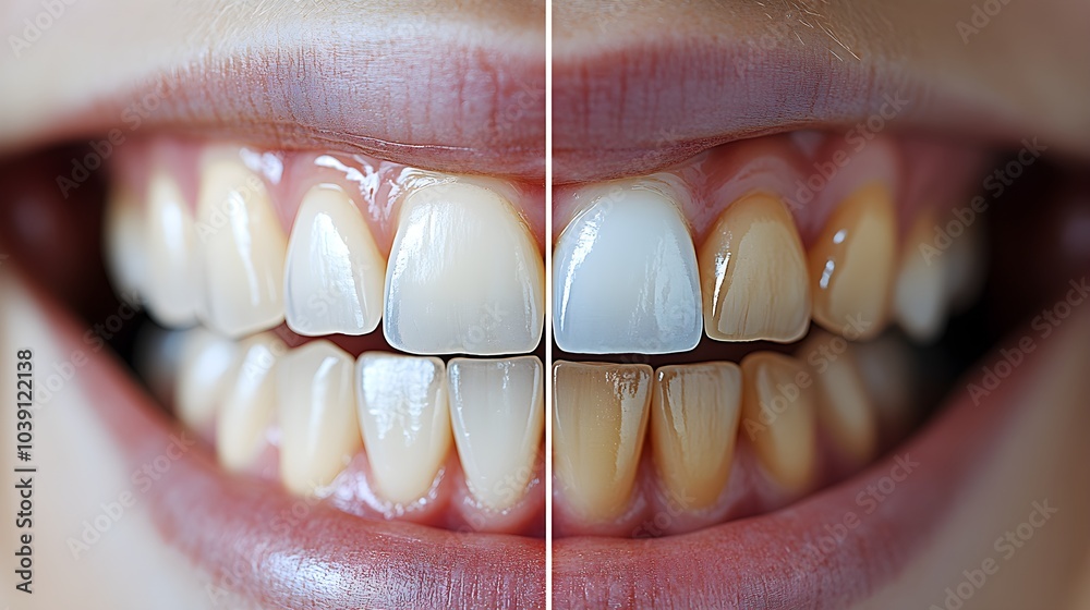 Side-by-side image of a patient's teeth, showing chipped teeth before ...