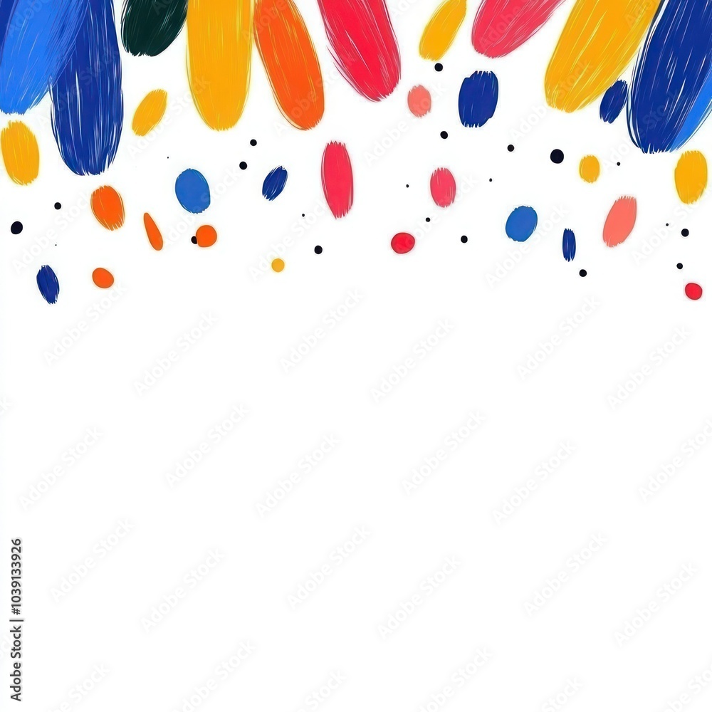 Colorful Confetti Border for Birthday Parties or Event Invitations ...