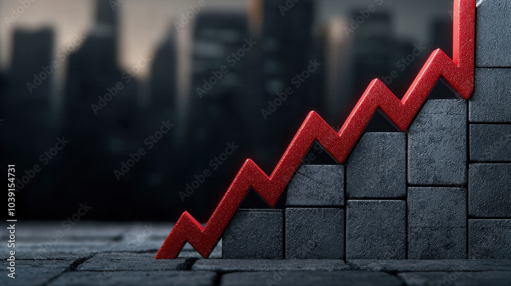 Photo & Art Print A rising graph represented by red arrow, symbolizing ...