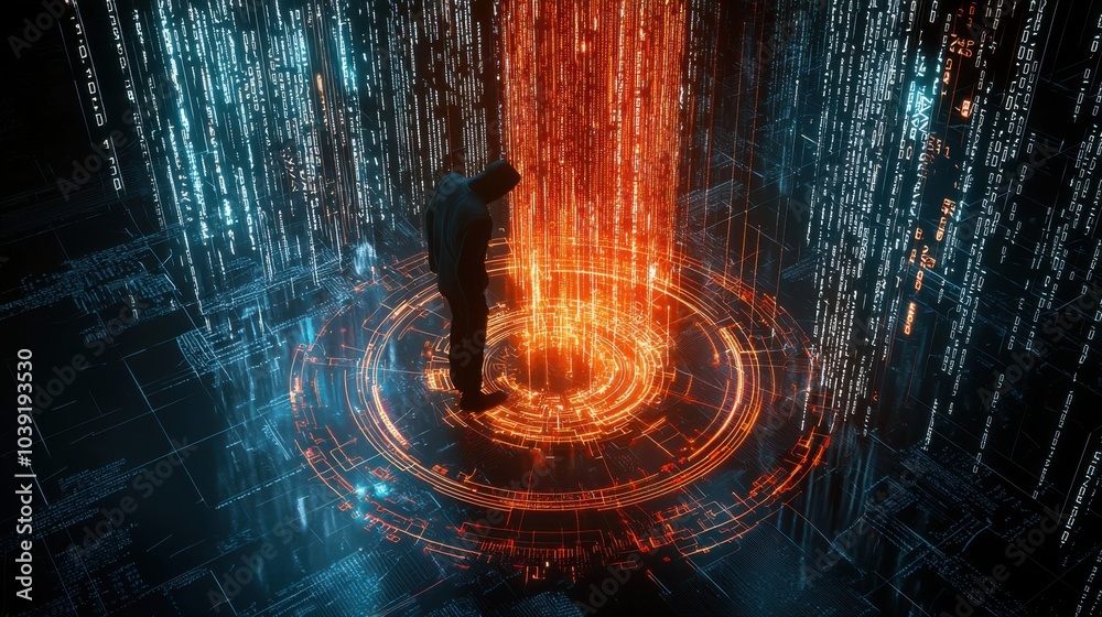 Cybersecurity Shield: Futuristic Digital Defenses Against Hacker in ...