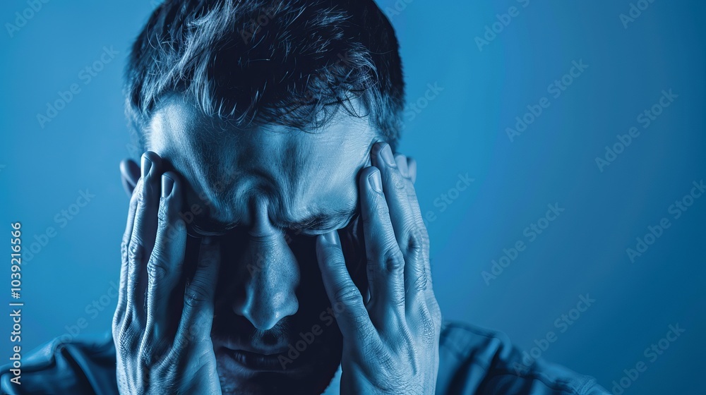 Migraine and Cephalalgia Pain with Pulsating and Throbbing Symptoms, Sinus Pressure, Trigeminal ...